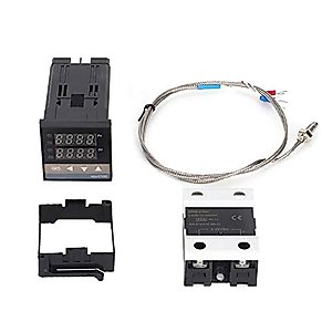 Thermostat, 0-400℃ LED PID AC110V-240V Temperature Controller Digital Thermostat Kit Used in Electric Power,Chemical Industry,Injection Molding,Food,Incubator