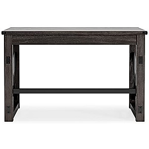 Signature Design by Ashley Freedan Rustic Farmhouse Home Office Desk, Dark Gray