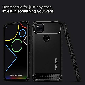 Spigen Rugged Armor Designed for Google Pixel 4a Case (2020) [NOT Compatible with Pixel 4a 5G] - Matte Black