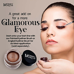 Mommy Makeup Waterproof Stay Put Gel Eyeliner Pot High Pigment, Long Lasting, 0.14 oz (Chocolate Sizzle)