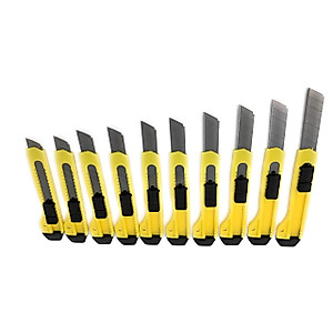 Lot of 10 Best Recommended Box Cutters Utility Knife Set - Heavy Duty 6" Utility Knife Blades - Must Have Every Day Tools - Super Deal