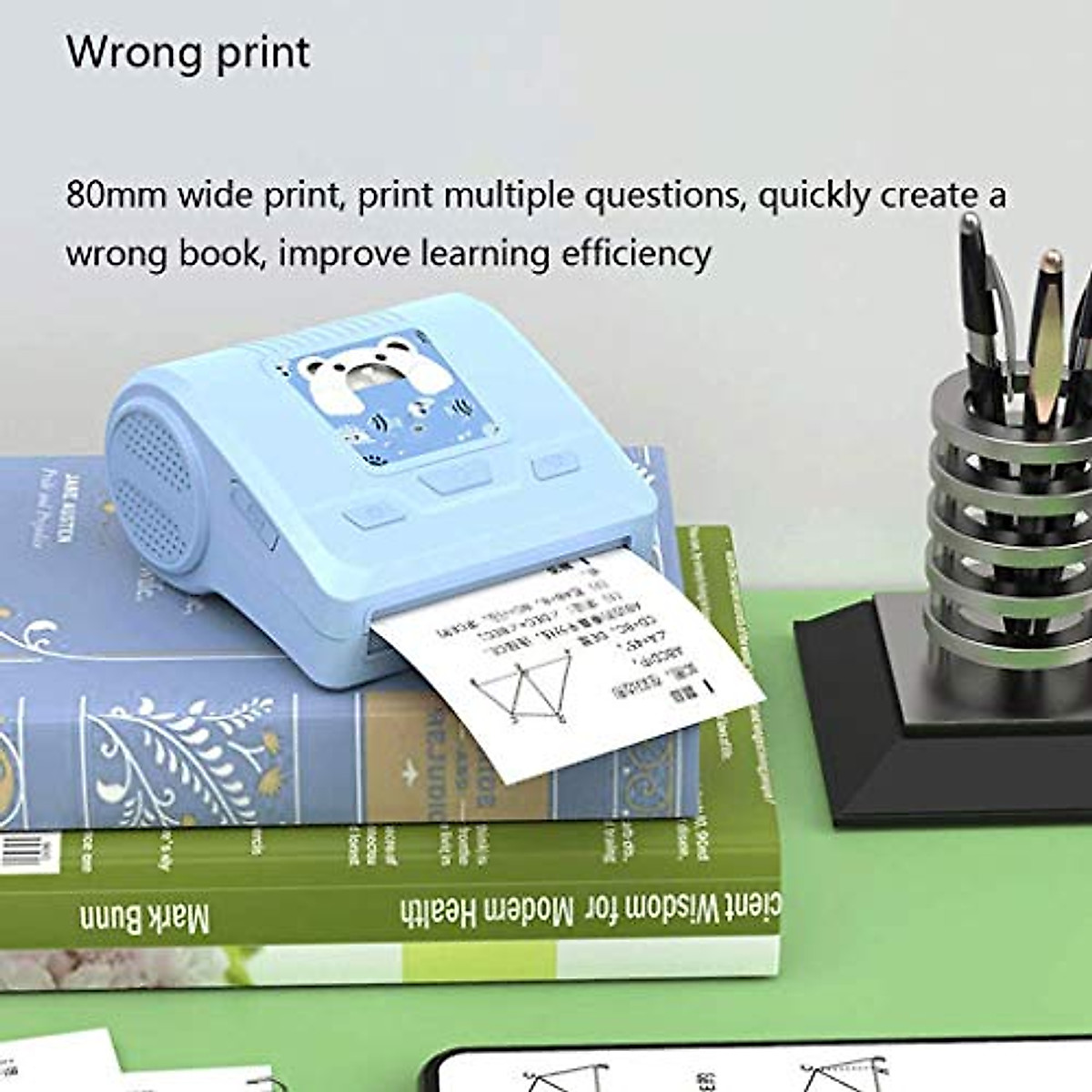 XXXDXDP Portable Mini Pocket BT Thermal Printer Power Bank Function Clip Design Receipt Label Memo Sticker AR Photo Picture Printe (Color : D)