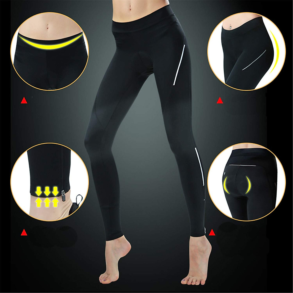 JPOJPO Womens Bike Shorts with 5D Gel Padded,Cycling Underwear Sport Pants,Reflective,S-3XL