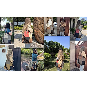 Women Canvas Handbags Shoulder Bag Large Hobo Bags Tote Bag Satchel Handle Bag Crossbody Bag (Color-03)
