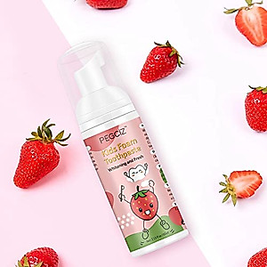 Foam Toothpaste Kids, Toothpaste for U Shaped Toothbrush, Low Fluoride Toddler Toothpaste with Strawberry Flavor for Electric Toothbrush for Children Kids Age 3 and Up