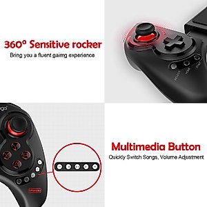 Megadream Wireless Android Game Controller for PUBG Fotnite, Key Mapping Gamepad Joystick for Samsung, HTC, LG, Google Pixel and More, Support 10 inch Tablet