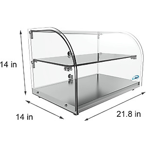 KoolMore - DC-2C 22" Commercial Countertop Bakery Display Case with Front Curved Glass and Rear Door - 1.5 cu. ft.