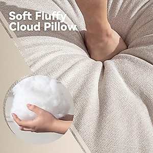 Siiejia Modular Sectional Sofa Modern Oversized Cloud Couch with Movable Ottoman 7 Seater L-Shaped Sofas Comfy Couches for Living Room Spacious Space Office Lounge, Beige