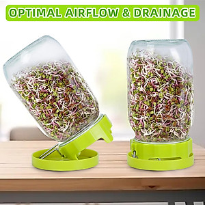 Sozize Sprouting Kit Sprouts Growing Kit 34oz Wide Mouth Seed Sprouting Jar Germination Kit 304 Stainless Screen Lid and Stand Blackout Sleeve Tray for Growing Bean Alfalfa Sprout Seeds