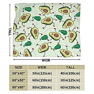 Hionhsw Avocado Blanket Throw Lightweight Flannel Blankets for Mom Bed Sofa Couch 50"X40"