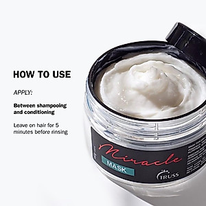 TRUSS Professional Miracle Mask - Hydrating Hair Mask + Full Protein Hair Treatment for Frizz Control, Deep Moisture and Damage Repair - Detangle + Protect with Natural Proteins + Keratin (8.8 oz)