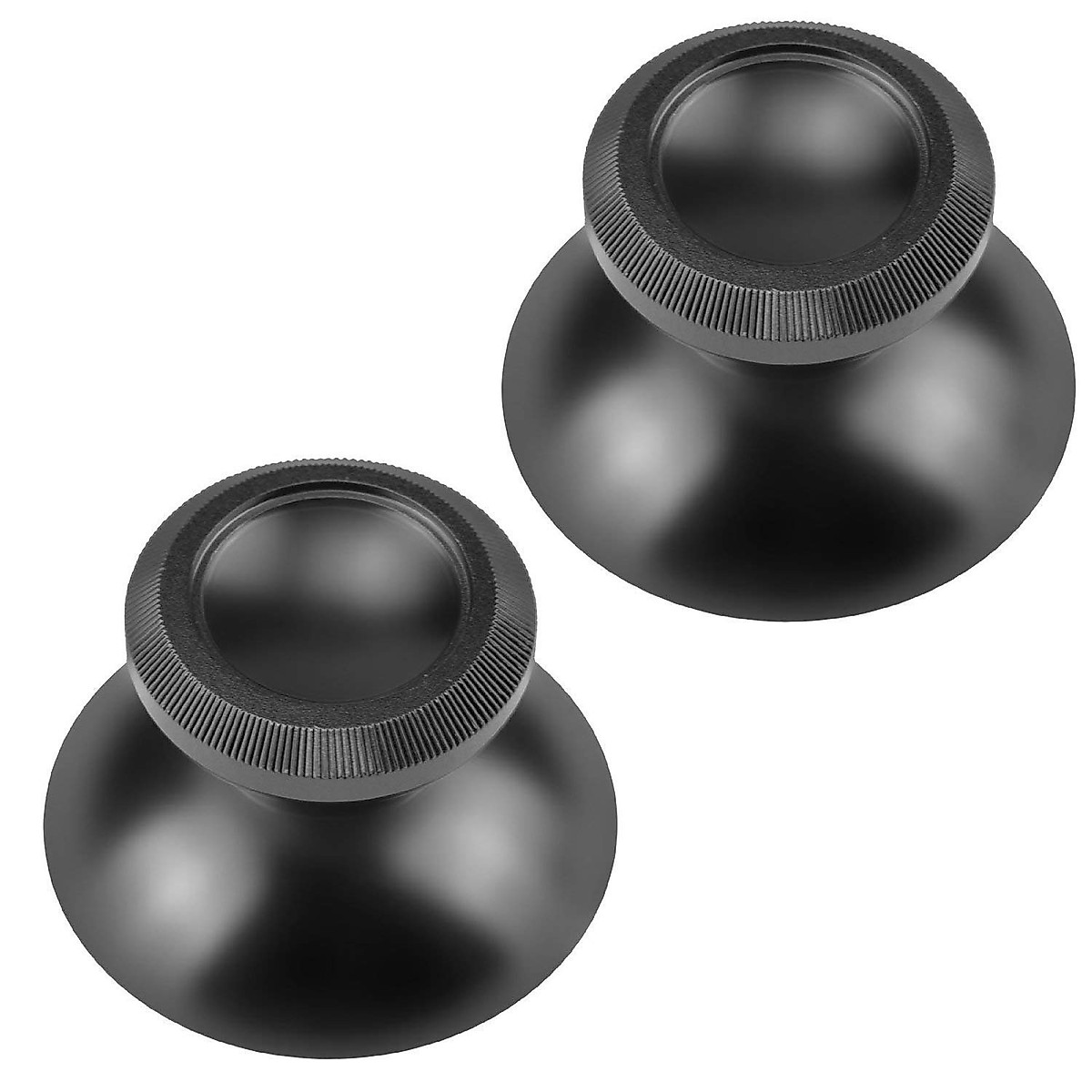 2PCS Aluminum Metal Analog Joystick Thumbstick Rocker Mushroom Caps Button for PS4 Xbox One Replacement (Black)