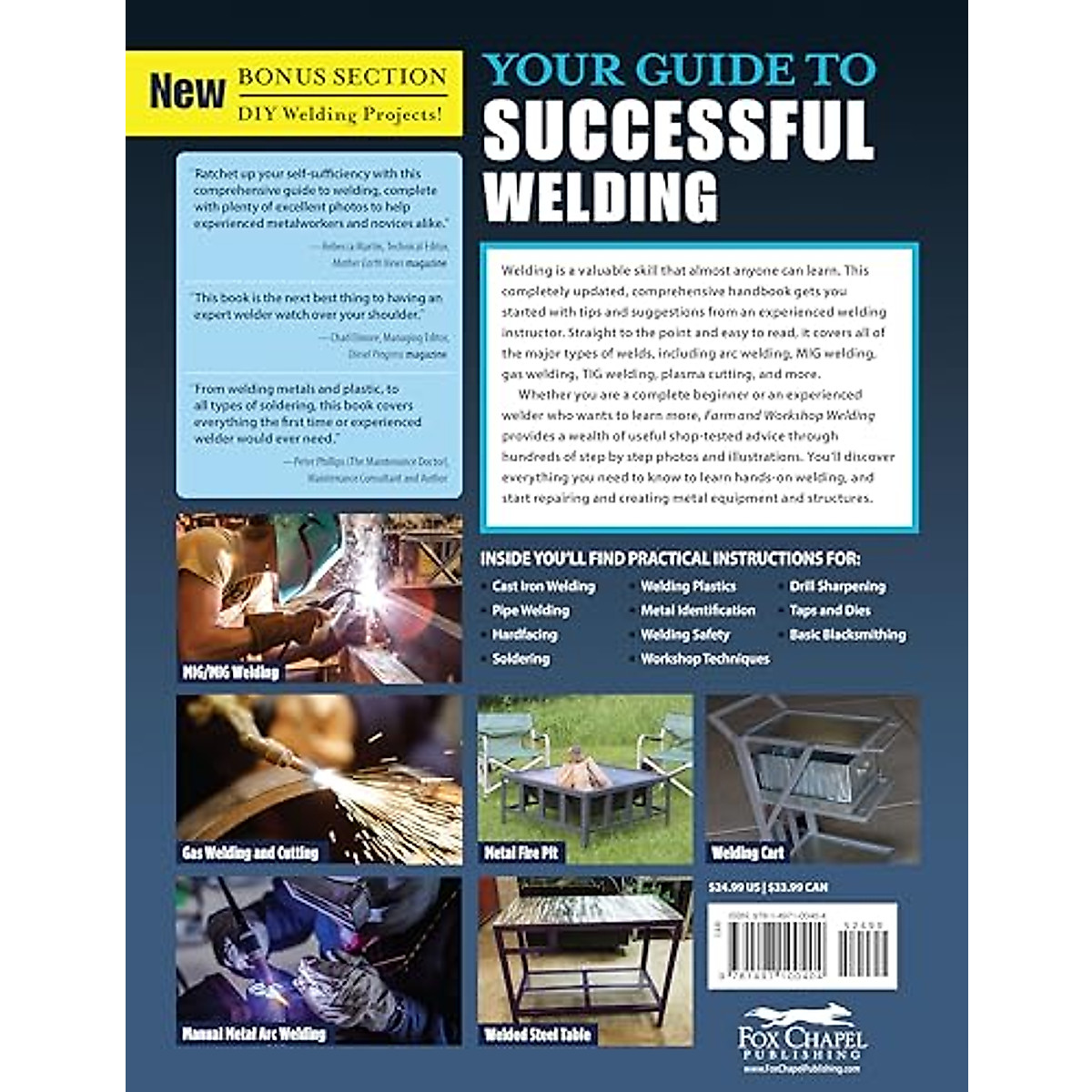 Farm and Workshop Welding, Third Revised Edition: Everything You Need to Know to Weld, Cut, and Shape Metal (Fox Chapel Publishing) Learn and Avoid Common Mistakes with Over 400 Step-by-Step Photos