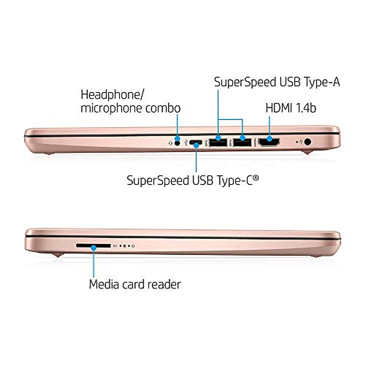 2021 HP Stream 14" HD Laptop Computer, Intel Celeron N4020 Processor, 4GB RAM, 64GB eMMC, HD Audio, HD Webcam, Intel UHD Graphics 600, 1 Year Office, HDMI, Win 10S, Rose Gold, 32GB SnowBell USB Card