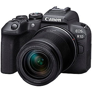 Canon EOS R10 Mirrorless Camera RF-S 18-150mm is STM + EF 75-300mm f/4-5.6 III + RF 50mm f/1.8 STM + 500mm f/8 Focus Lenses + 2X 64GB Memory Cards, TTL Flash, Case & More (Renewed)