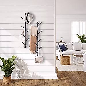 Hongtamoya 2 Pack Vertical Coat Rack/Hat Rack Wall Mount, Wall Mounted Coat Rack, Metal Wall Coat Rack for Entryway, Living Room, Bedroom