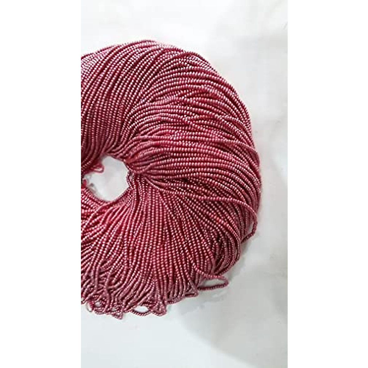 1 Strands Pink Fuchsia Stabilized Spacer Seed Beads Rondelle - Each Strand is 10.5" Long, Beads Measure 2-2.5mm Long Strand