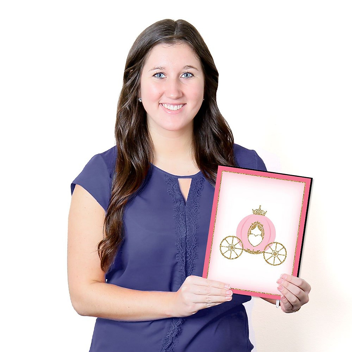 Big Dot of Happiness Little Princess Crown - Castle Nursery Wall Art and Kids Room Decorations - Gift Ideas - 7.5 x 10 inches - Set of 3 Prints