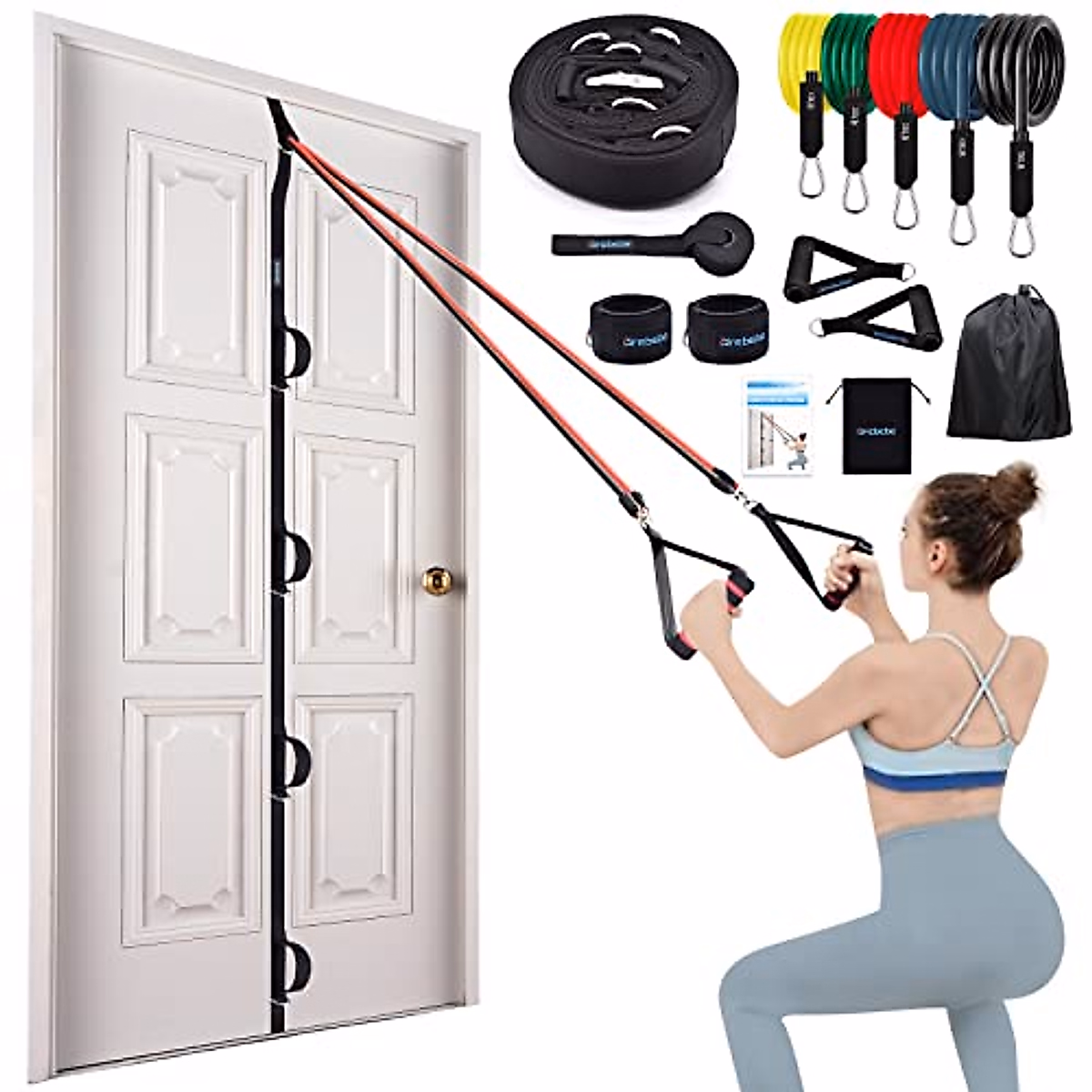 Brebebe Door Anchor Strap for Exercises, Multi Point Anchor Gym Attachment for Home Fitness, Portable Door Band Resistance Workout Equipment