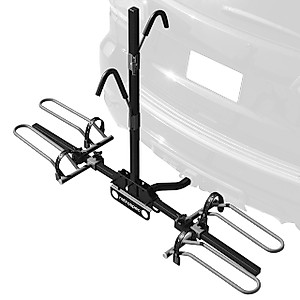 Retrospec Lenox Car Hitch Mount Tray Bike Rack w/ 2-inch Receiver - 2 Bicycle Carrier - Class II or III Trailer Hitch, Black