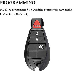 4 Button Replacement Car Key Fob Fobik GQ4-53T Keyless Entry Remote for 2013-2018 Dodge Ram 1500 2500 3500