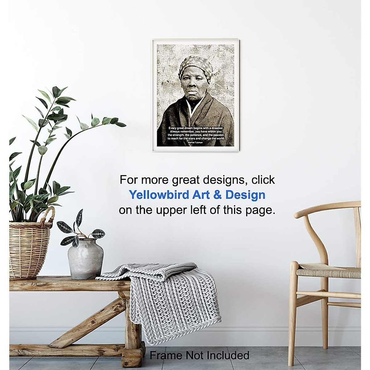 Black African American Civil Rights Wall Art Print - Harriet Tubman Motivational Quote Home Decor or Office Decoration - Inspirational Gift for Entrepreneur, Classroom, Teacher - 8x10 Photo Poster