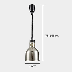Food Heat Lamp Food Warmer,17Cm Food Insulation Lamp Commercial Food Warmers Food Heat Lamp with Bulb for Buffet and Restaurant Adjustable Length 75Mm to 165Mm,Bronze