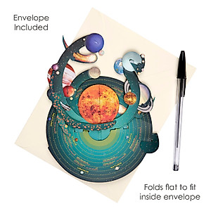 SANTORO Pirouette, 3D Pop Up Greeting Card - Solar System - For Kids, For Him, For Her | Space Card For Birthday