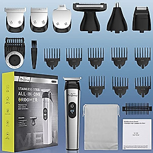 Brightup Beard Trimmer for Men - 22 Piece Beard Grooming Kit with Hair Trimmer, Hair Clippers, Electric Razor - IPX7 Waterproof Shavers for Mustache, Face, Nose, Ear, Body - Ideal Mens Gifts, YH-7282