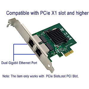 Dual-Port PCIe Gigabit Ethernet Server Adapter with NetXtreme BCM5720-2P Chipset PCI Express 1000M Network LAN Card for Windows Sever Linux Ubuntu VMware
