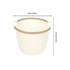 Plastic Laundry Basket Laundry Hamper Reusable Plastic Clothing Basket with Handles Dirty Clothes Storage Organizer for Sundries Throws Pillows Towels Dirty Clothes Hamper