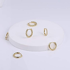 3 Pairs Small Huggie Hoop Earrings Set 14K Gold Hypoallergenic Lightweight Huggie Hoops Earrings for Women Trendy