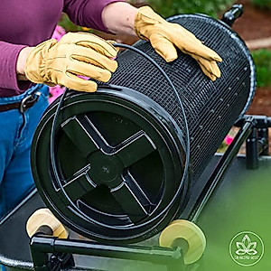 Rolling Garden Sifter with 1/2 in. Heavy Duty Screen and Accessories (1/4 in. Screen, Removeable Top, & Holding Bands)