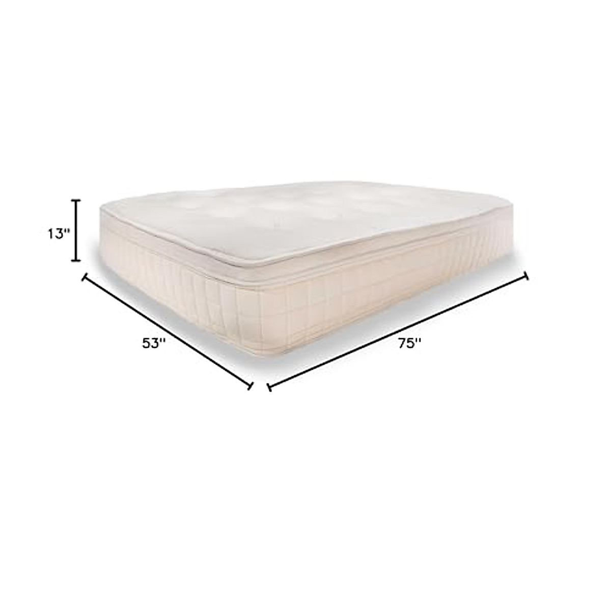 Naturepedic Pillow Top Organic Mattress - Full Hybrid Mattress with Encased Coils for Comfort and Pressure Relieving Natural Latex Mattress - Naturally Cooling & Breathable Mattress
