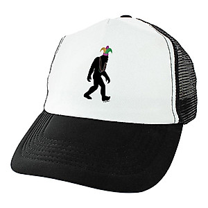 ThisWear Mardi Gras Party Favors Mardi Gras Sasquatch Trucker Hat Black