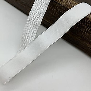 0.4/0.6/0.8/1 Inch Lace Ribbon for Crafts White Lace Trim for Sewing Elastic Ribbon Fold Over Spandex Elastic Band for Sewing Lace Trim Waist Band Garment Accessory