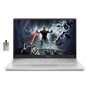 ASUS ROG Zephyrus 14" FHD 144Hz Gaming Laptop, AMD Ryzen 7-5800HS Processor, 24GB RAM, 2TB PCIe SSD, Backlit Keyboard, NVIDIA GeForce RTX 3060 Graphics, Windows 11, White, 32GB USB Card