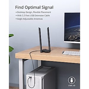 BrosTrend AX1800 USB WiFi 6 Adapter for Long Range and AC1200 WiFi to Ethernet Adapter