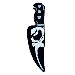 Spooky Skull Knife Carpet, Halloween Area Rug for Home Decor, Gothic Mat with Scary Scream Design (88.9CM)