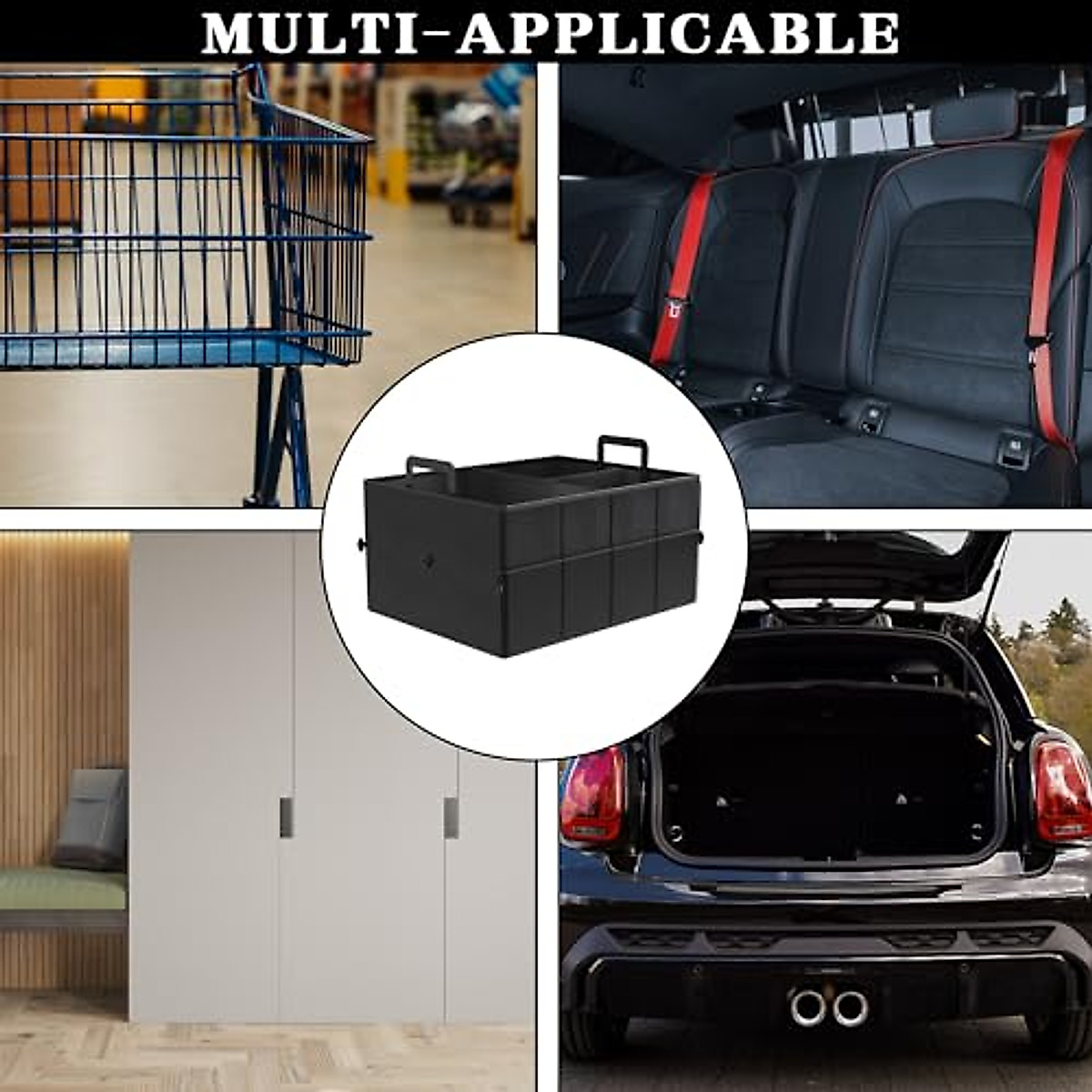 Car Trunk Organizer – Collapsible, Multi-Compartment for SUVs, Trucks & Cars for Groceries, Tools & Work Materials – Truck & Car Accessories for Women and Men (GRAY)