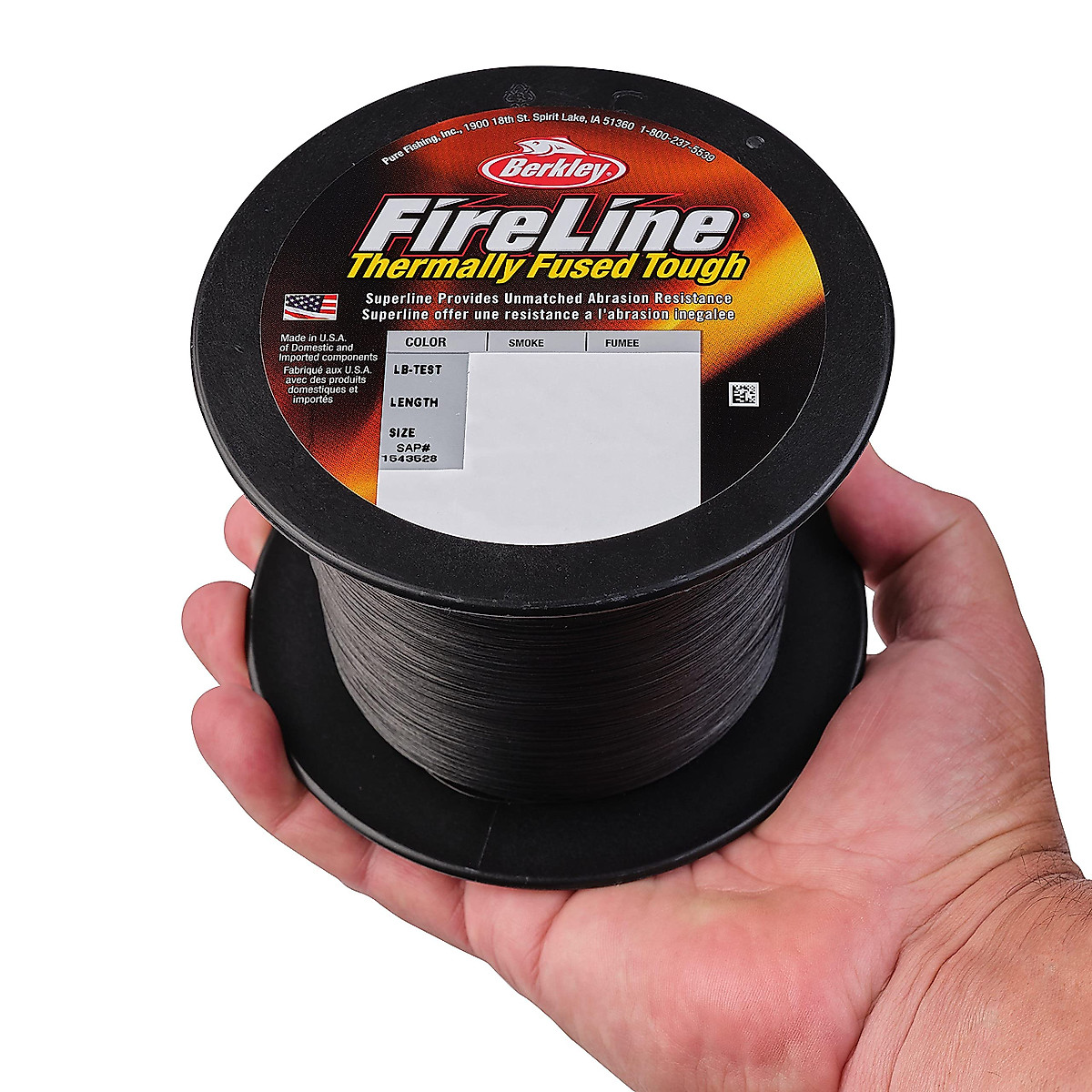 Berkley FireLine® Superline, Smoke, 14lb | 6.3kg, 1500yd | 1371m Fishing Line, Suitable for Freshwater Environments