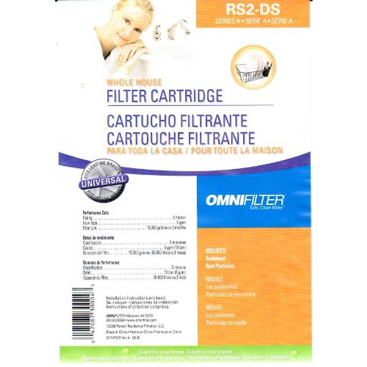 Omnifilter RS2-DS12-05 String Wound Sediment Cartridge 2 Pack
