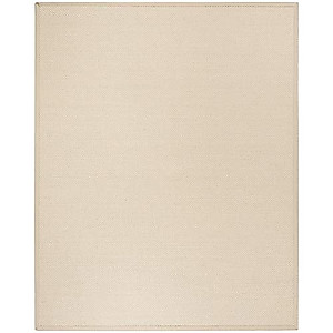 SAFAVIEH Natural Fiber Collection 9' x 12' Ivory / Light Beige NF150A Border Sisal Area Rug