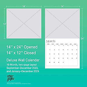Kitchen | 2024 14 x 24 Inch Monthly Deluxe Wall Calendar | Sticker Sheet | StarGifts | Cooking Home