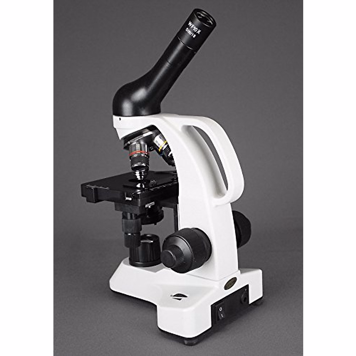 Parco Scientific 3050-100-RC Monocular Compound Microscope, 10x WF Eyepiece, 40x—1000x Magnification, LED Illumination, Coaxial Coarse & Fine Focus, Mechanical Stage, Rechargeable Battery