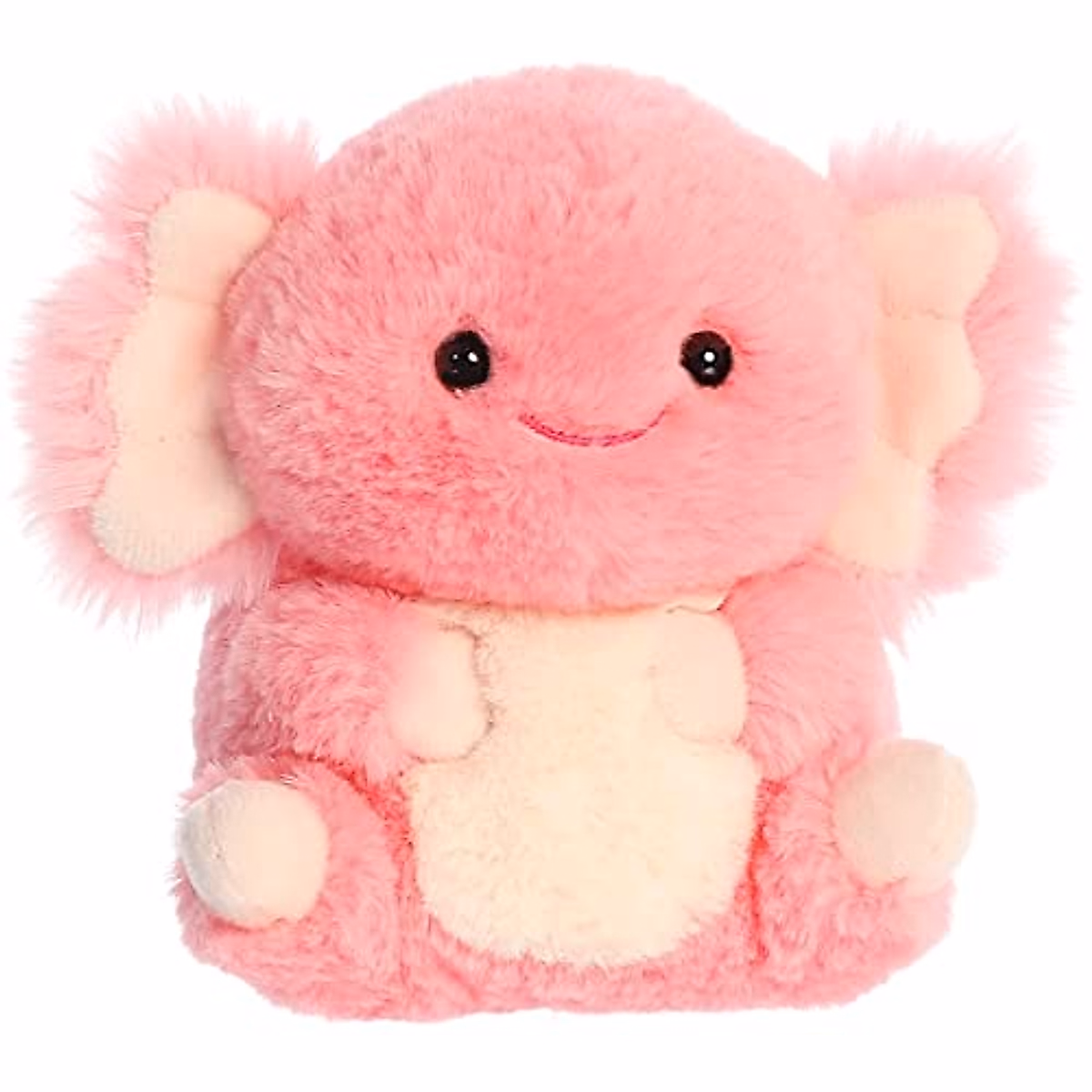 Aurora® Round Rolly Pet™ Ari Axolotl™ Stuffed Animal - Adorable Companions - On-The-Go Fun - Pink 5 Inches