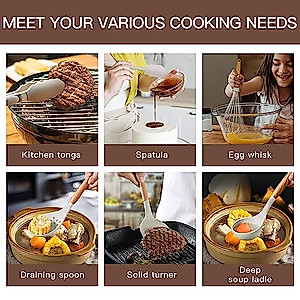 Kitchen Cooking Utensils Set, 14 PCS (Khaki)