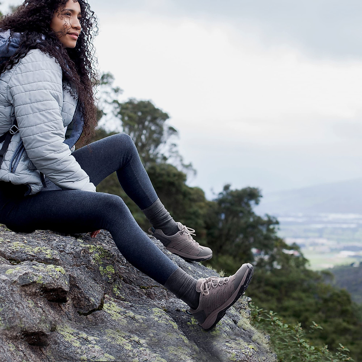 NORTIV 8 Women's Hiking Shoes Lightweight Breathable Mesh Walking Sneakers Outdoor Work Shoes Light Grey 8 M US SNHS222W