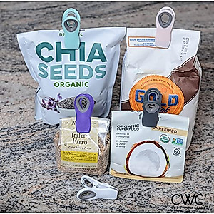 COOK WITH COLOR 5 Pc Chip Bag Clips- Kitchen Clips, Magnetic Chip Clips for Bags, Food Bag Clips with Airtight Seal (Multicolored)