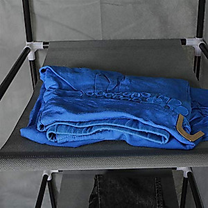 5-Layer 12-Compartment Non-Woven Fabric Wardrobe Portable Closet Gray (133x46x170cm)